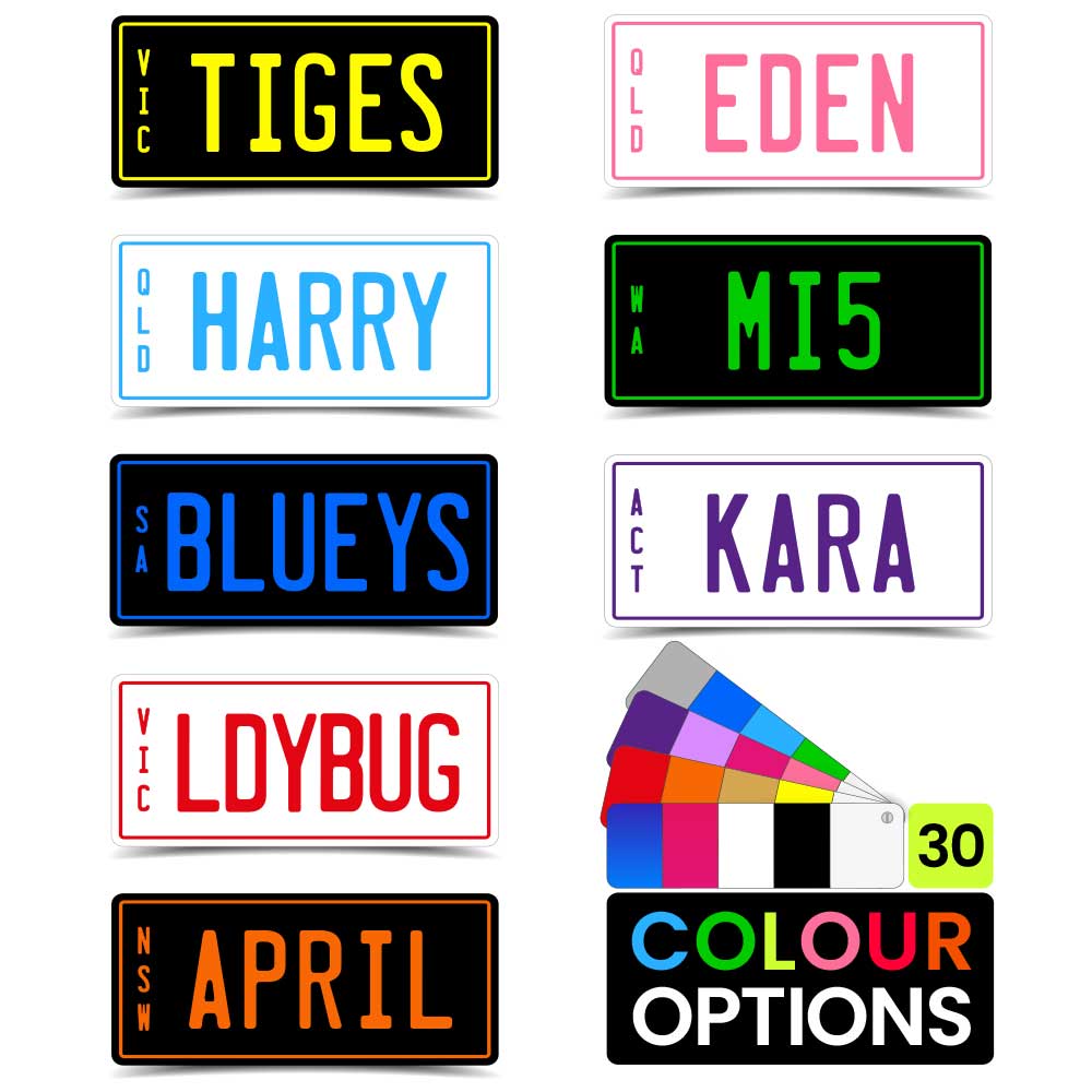 Acrylic with Waterproof Vinyl lettering Personalised Mini Number Plate ...