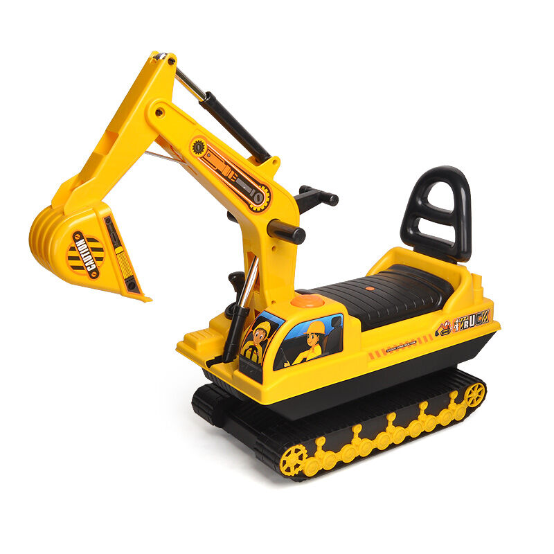 Construction Inspired Kids Ride On Car Excavator with Tracks | Yellow ...