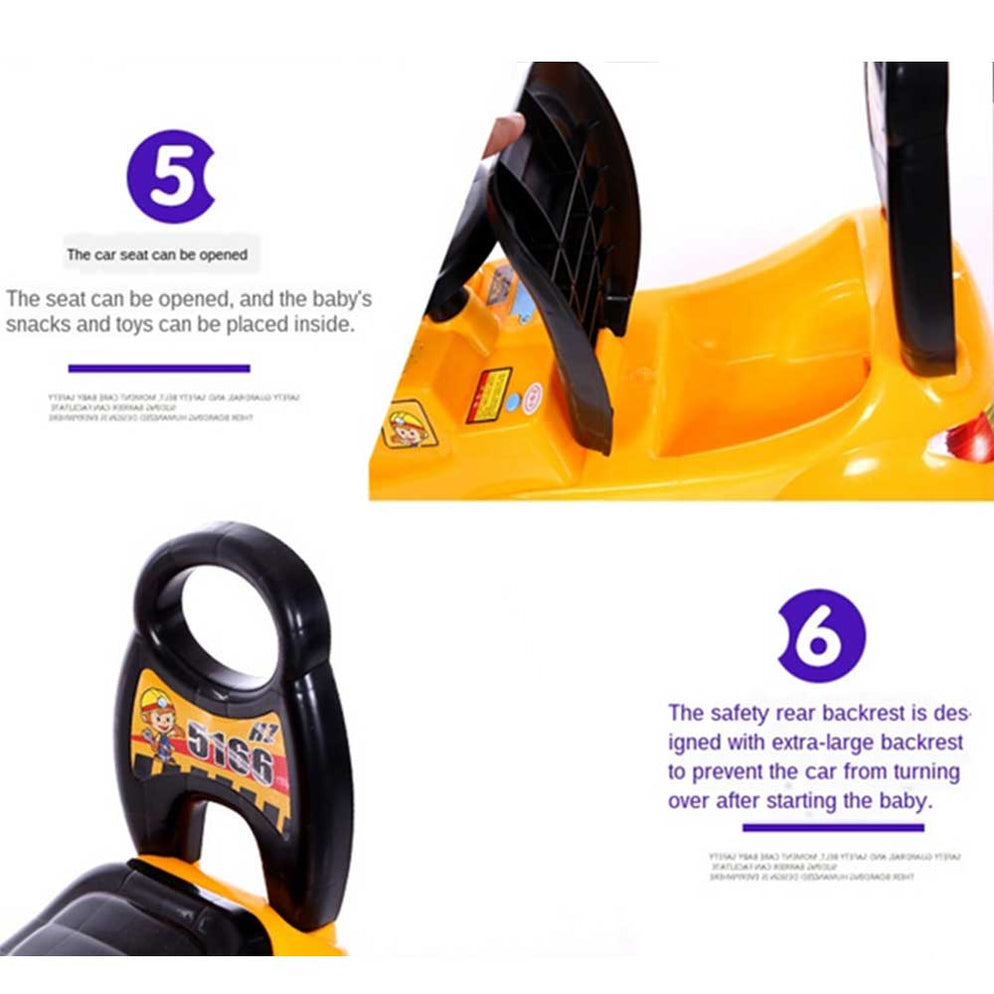 Construction Inspired Kids Ride On Car Excavator, Yellow | Ride Ons