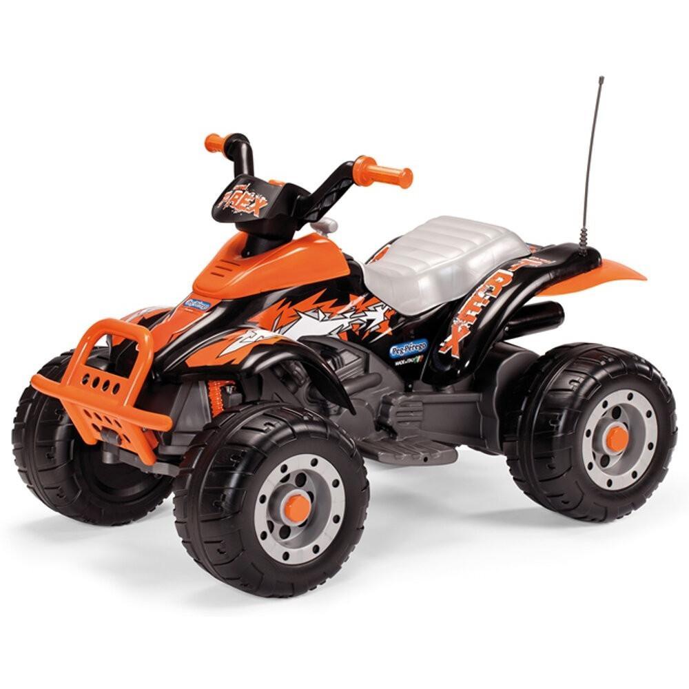 Peg Perego T-Rex Kids Ride On Quad Motorcycle | Orange/Black | Ride Ons