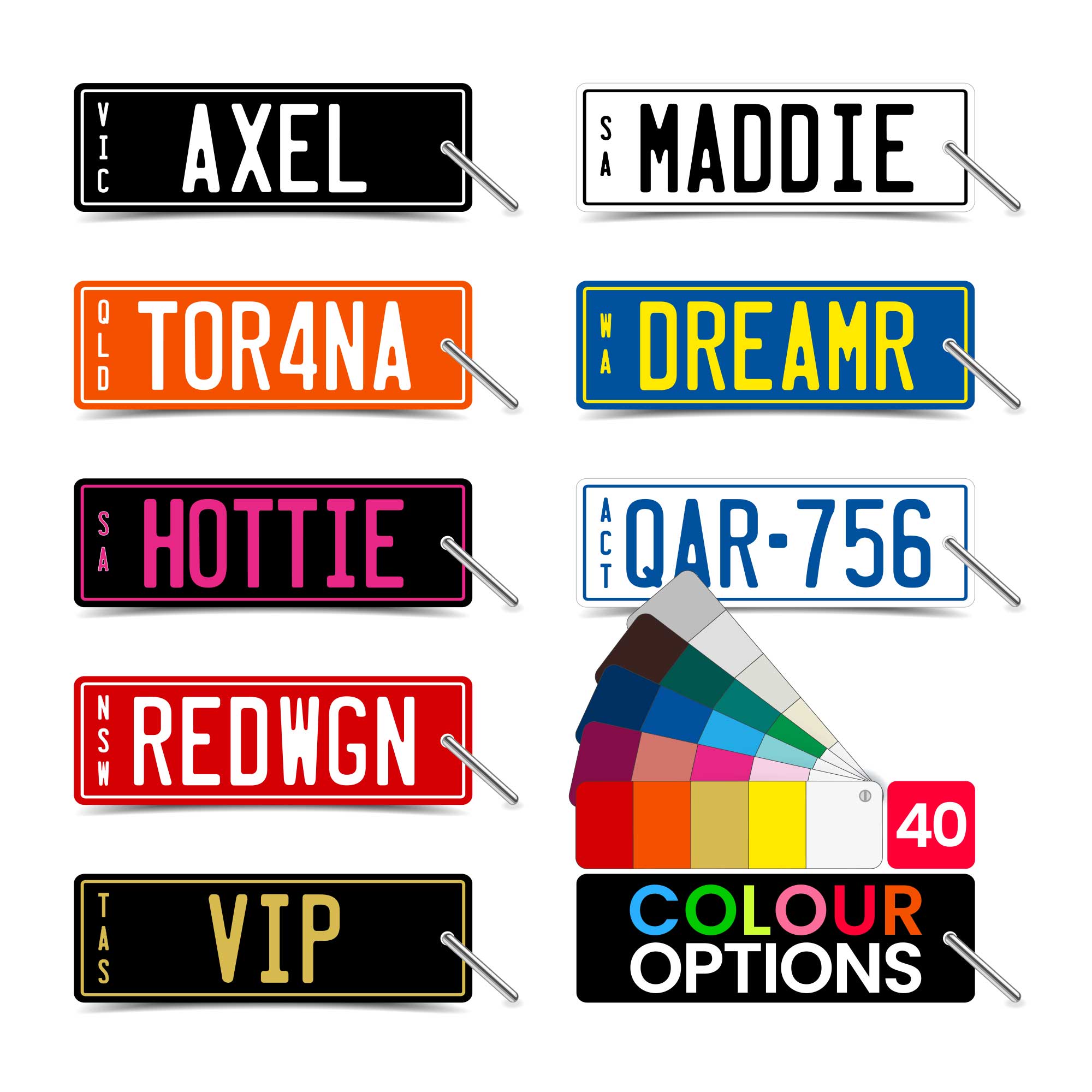 Personalised Number Plate Key Rings | Ride Ons