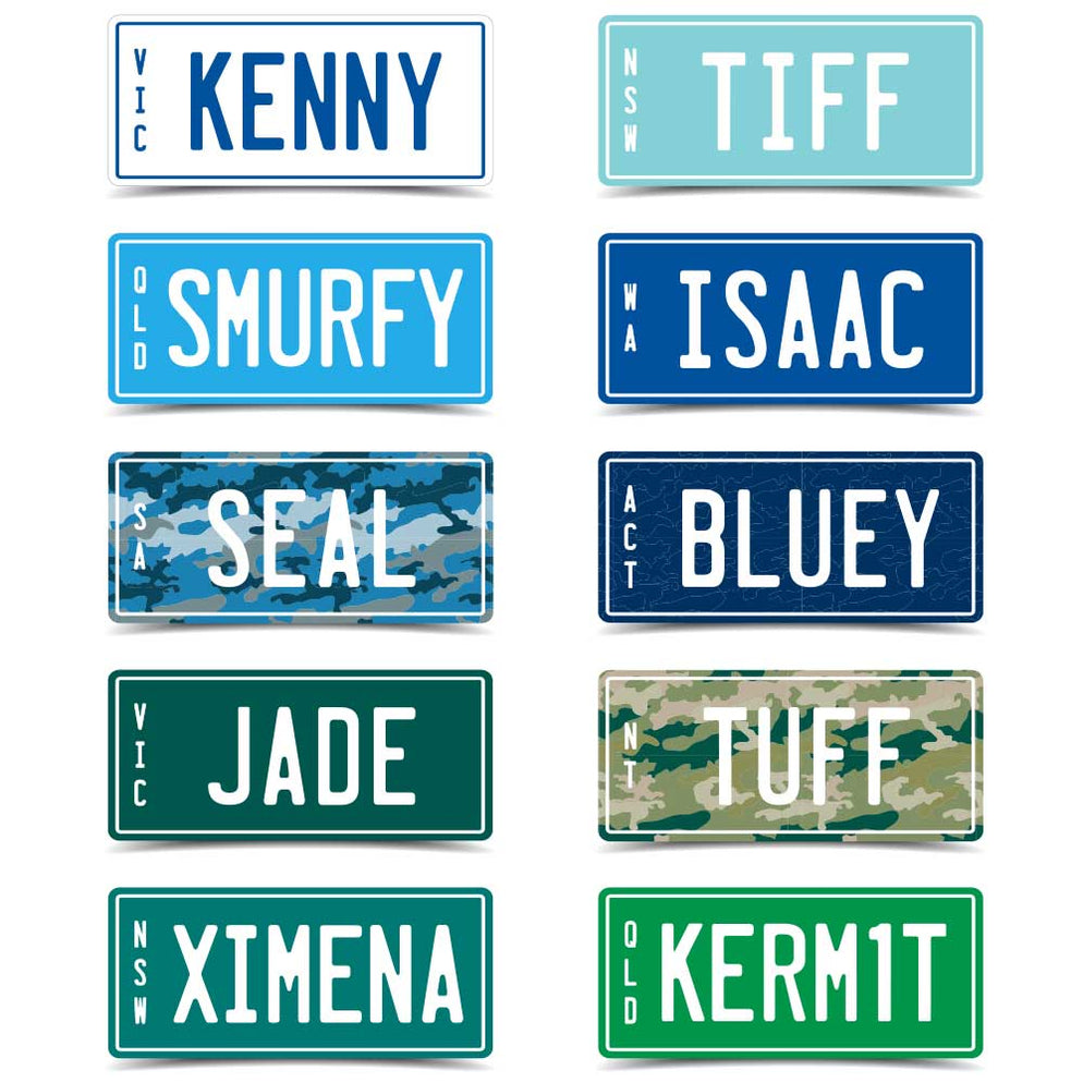 Laser Engraved PVC Custom Personalised Mini Number Plate | Ride Ons