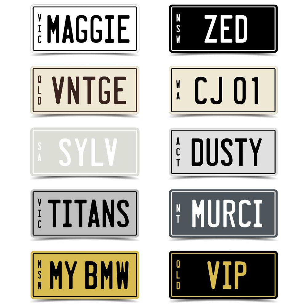 Laser Engraved PVC Custom Personalised Mini Number Plate | Ride Ons