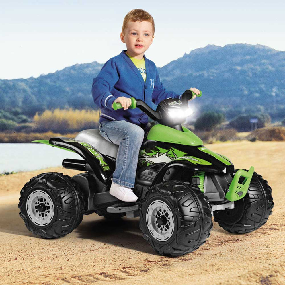 Peg Perego T-Rex Kids Ride On Quad Motorcycle | Slime Green | Ride Ons