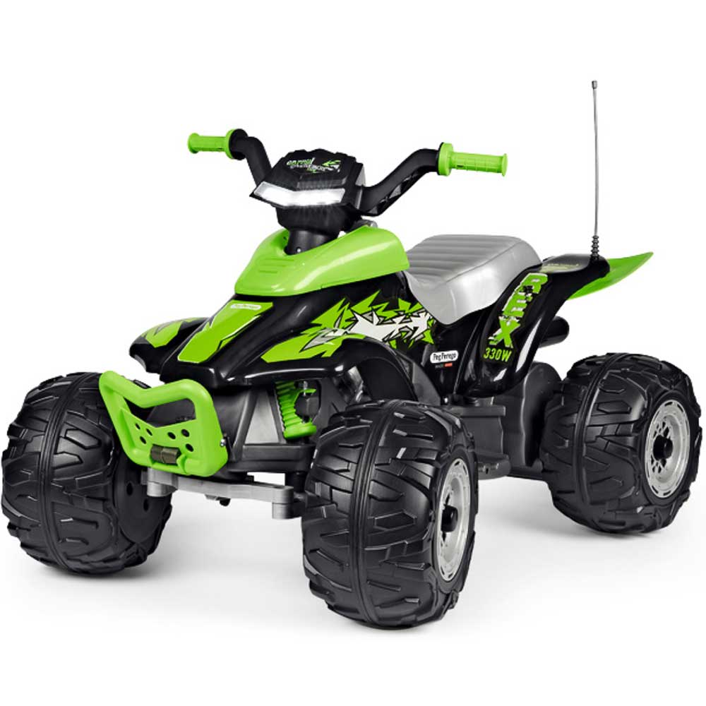 Peg Perego T-Rex Kids Ride On Quad Motorcycle | Slime Green | Ride Ons