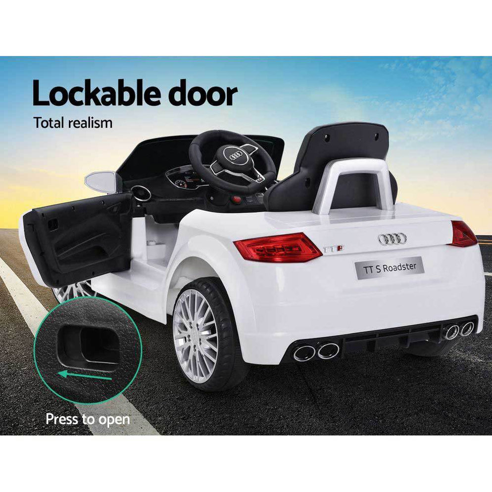 Audi TT S Roadster Licensed Kids Ride On Car | White | Ride Ons