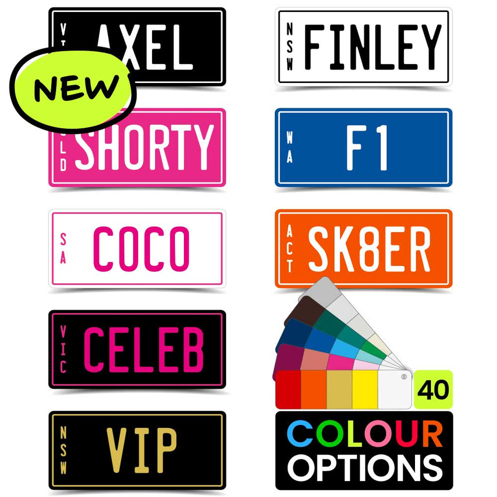 Laser Engraved PVC Custom Personalised Mini Number Plate | Ride Ons
