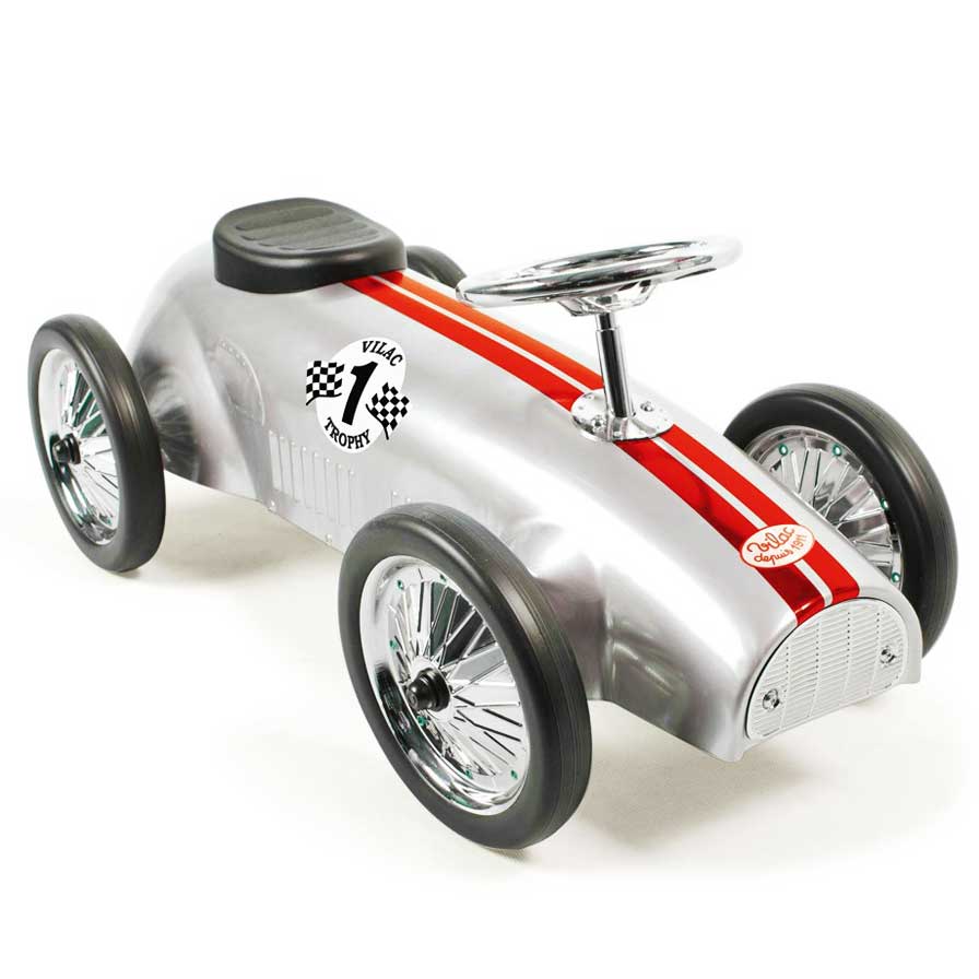 Kids Speedster Vintage Racer Metal Ride On Push Car | Silver Bullet ...